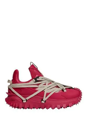 MONCLER + RICK OWENS Trailgrip Megalace Leather Sneakers - Red