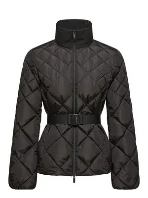 Moncler Balsamine Geometric-quilted Short Down Jacket - Black