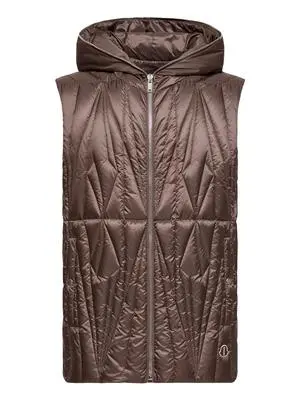 MONCLER + RICK OWENS Geocamo Ziplock Hooded Down Vest - Brown