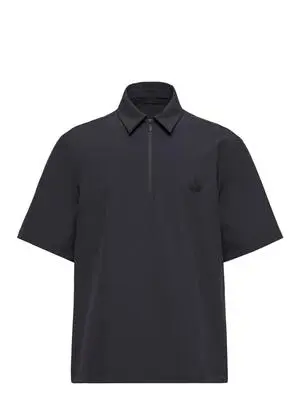 Moncler Logo Short Sleeve Half-zip Shirt - Black