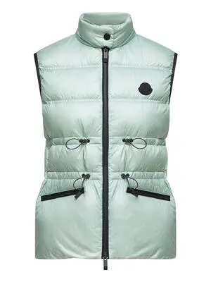 Moncler Pin Down Crinkled Vest - Green