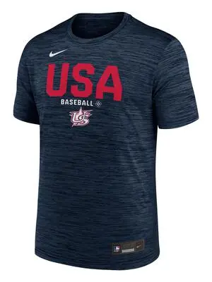 Nike Usa Baseball 2026 World Baseball Classic Velocity Dri-fit T-shirt - Blue