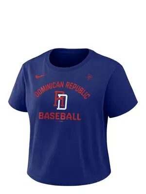 Nike Dominican Republic National Baseball Team 2026 World Baseball Classic Mod Cropped T-shirt - Blue