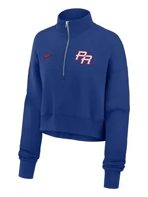 Nike Puerto Rico National Baseball Team 2026 World Baseball Classic 1/2-zip Crew - Blue