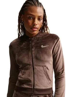 Nike Sportswear Full-zip Long-sleeve Hooded Top - Brown