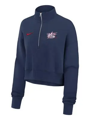 Nike Usa Baseball 2026 World Baseball Classic Cropped 1/2-zip Crew - Blue