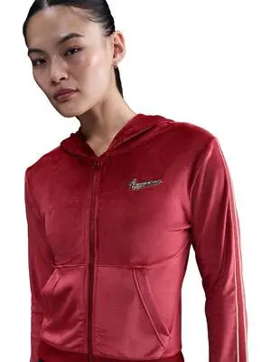 Nike Sportswear Full-zip Long-sleeve Hooded Top - Red