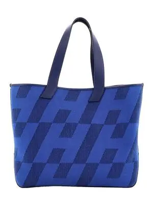 HERMES 40 Cabas H En Biais Tote - Blue