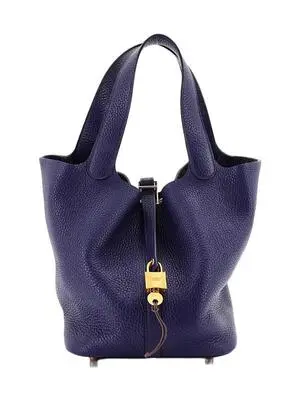 Hermès Mm Picotin Lock Bag Clemence - Blue