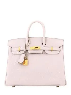 HERMES Birkin 25 Handbag With Gold Hardware - Pink