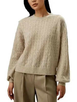 LILYSILK Silk-Cashmere Blend Oversized Sweater