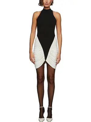 ET OCHS Atticus Knit Combi Mini Dress - Black/ivory