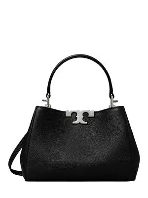 Tory Burch Eleanor Pebbled Mini Satchel - Black