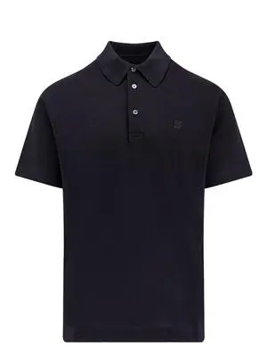 Givenchy Piqué Cotton Polo Shirt With 4g Embroidery - Black