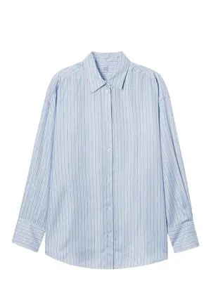 TOTEME Silk Striped Pattern Shirt - Blue
