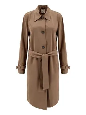 TOTEME Organic Cotton Trench Coat - Brown