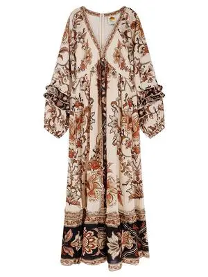 Farm Rio Majestic Maxi Dress - Beige