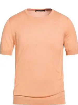 Tagliatore Cotton Knit Short Sleeve Sweater - Orange