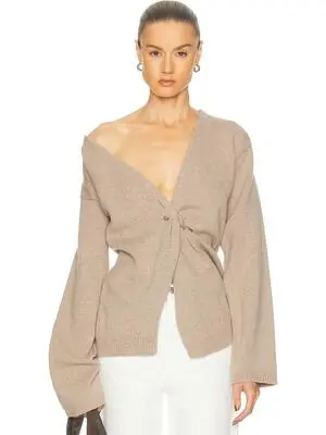 RÓHE Off-shoulder Wrap Cardigan - Light Taupe