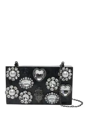 Kurt Geiger Crystals Box Clutch - Black