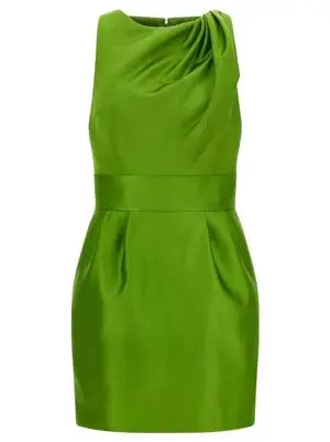 Elisabetta Franchi Duchesse Draped Mini Dress - Green