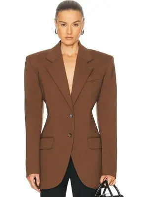 MUGLER Tailored Blazer - Tobacco