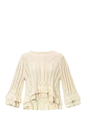 MARANT ETOILE Norma Ruffled Pullover - Neutrals