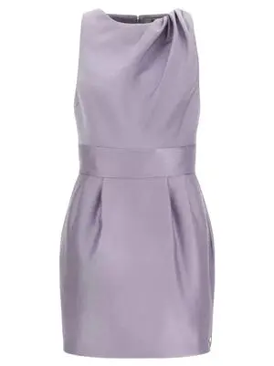 Elisabetta Franchi Draping Mini Dress With Logo Detail - Purple