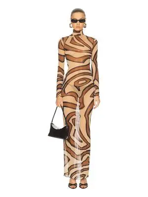 Emilio Pucci Long Sleeve Dress - Gold
