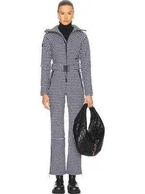 Cordova Chatel Ski Suit In Navy,white - Indigo Gingham