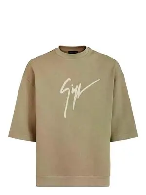 GIUSEPPE ZANOTTI Logo-embroidered T-shirt - Green