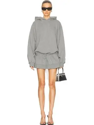 Alexander Wang Dropped Waist Hoodie Dress - Dark Heather Grey