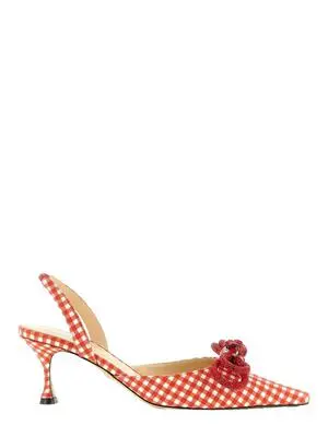 Mach & Mach Bow-detail Pattern Pumps - Red