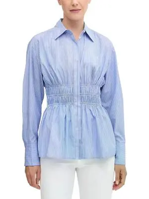 Rag & Bone Striped Shirred Shirt - Blue