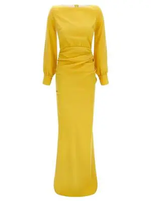 Elisabetta Franchi Padded Maxi Dress - Yellow