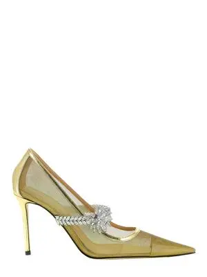Mach & Mach Flower-detail Pointed Pumps - Gold