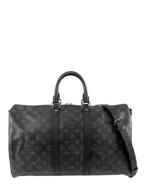 LOUIS VUITTON 2017 Monogram Eclipse Keepall Bandouliere 45 Travel Bag - Black
