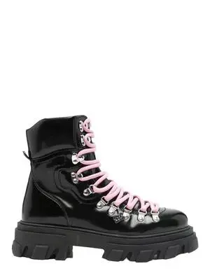 GANNI Chunky-sole Combat Boots - Black