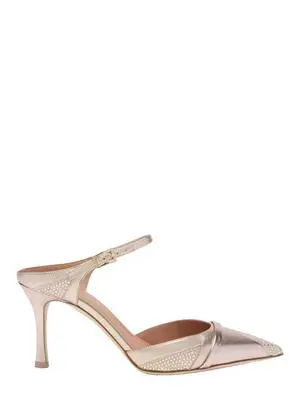 MALONE SOULIERS Uma Crystal-embellished 80mm Mules - Gold