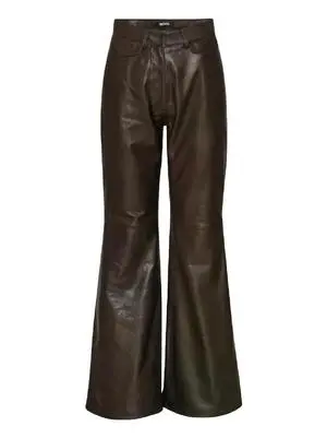 Remain Birger Christensen Leather Trousers - Brown