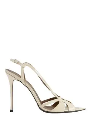 GIUSEPPE ZANOTTI Geometric Buckle Leather Sandals - Neutrals