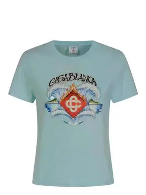 Casablanca Printed Short-sleeve T-shirt - Blue