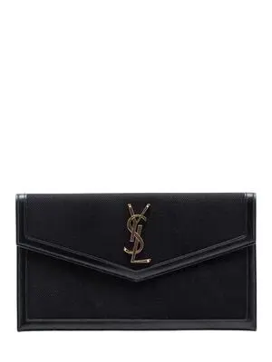 Saint Laurent Canvas Monogram Uptown Pouch - Black
