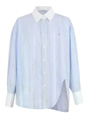 Attico Striped Asymmetric Shirt - Blue