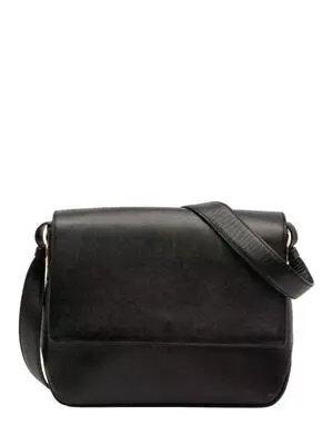 FERRAGAMO Leather Gancini Shoulder Bag - Black