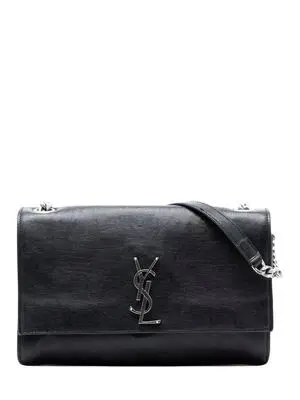 Saint Laurent 2018 Lambskin Monogram Flap Crossbody Bag - Black
