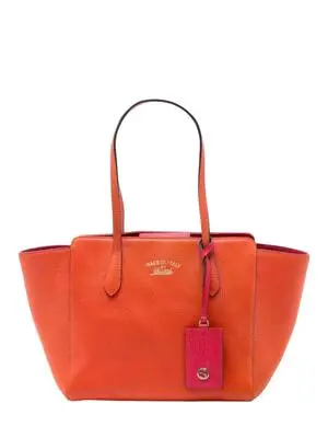 Gucci Small Leather Swing Tote Bag - Orange