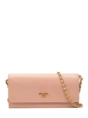 Prada Saffiano Leather Wallet On Chain Crossbody Bag - Pink