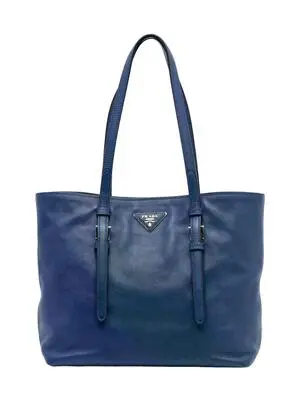 Prada Saffiano Soft Shopping Tote Bag - Blue