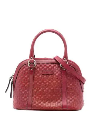Gucci 2016-2025 Mini Micro Guccissima Dome Satchel - Red